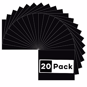 HTVRONT Black HTV Heat Transfer Vinyl Bundle: 20 Pack 12" x 10" Black Iron on Vinyl for T-Shirt, Black Heat Transfer Vinyl for Cricut, Silhouette Cameo or Heat Press Machine