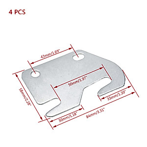 KUMGROT 4 PCS Wooden Bed Hook Plates Bed Rail Hook Plates Bed Hooks Bed Rail Brackets Plates with Pin Bed Parts Replacement Beds Frame Headboard Hooks Plates for New Bed Constructions