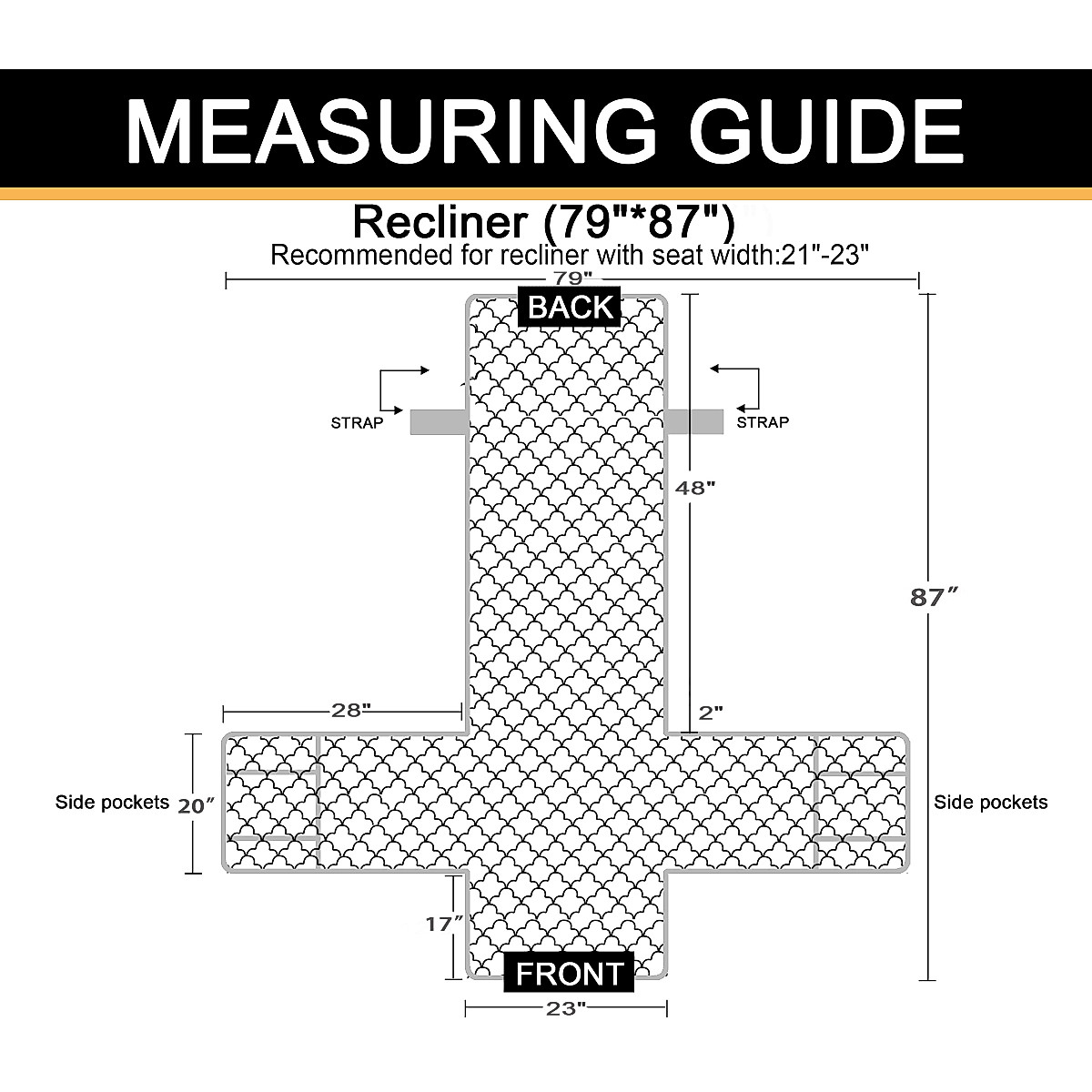 CHHKON Waterproof Nonslip Recliner Cover Stay in Place Dog Couch Chair Cover Furniture Protector Ideal Sofa Slipcovers for Pets and Kids (Beige, 23'')