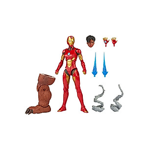 Marvel Hasbro Legends Series 6-inch Ironheart Action Figure Toy, Premium Design and Articulation, Includes 5 Accessories and 1 Build-A-Figure Part, Red,gold