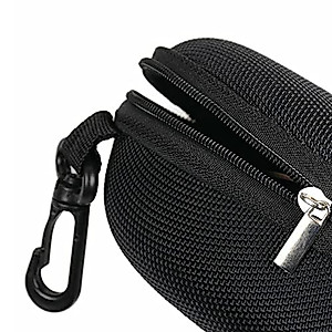 Yamrots 2 Pcs Zipper Hard Sunglasses Cases Portable Travel Eyeglasses Cases with Plastic Hook (Black)