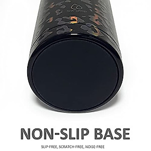 Swig Sip Skinny Can Cooler - Double Wall Stainless Steel Vacuum Insulated Can Holder for 12oz Slim Tall Beverage Bridesmaid Gift (Laser Black Leopard)