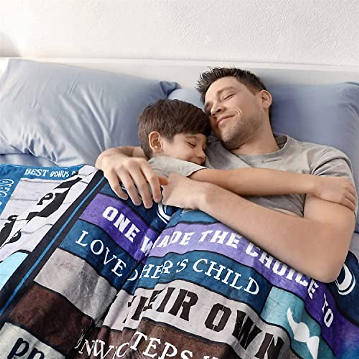 Sixftop Best Bonus Dad Blanket Gifts from Daughter Son in Law Step Dad Fathers Day Birthday Gifts | to Bonus Dad Gifts | Christmas Bday Presents for Father in Law Throw Blanket 50” X 60"