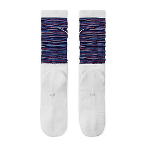 Nike Elite Basketball Crew Socks, White/Blue/Red, 8