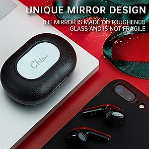 Chiline Wireless Bluetooth Earbuds 5.1 in-Ear Light-Weight Earphones Built-in Microphone,IPX5 Waterproof Headphones,True Noise Cancelling Wireless Earbuds,Black & Red for Gift