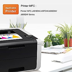 TESEN Compatible LC3013 Ink Cartridge Replacement for Brother 3013 LC 3013 LC3011 Use with Brother MFC-J497DW MFC-J895DW MFC-J491DW J497DW MFC-J690DW Series Printer (4 Pack, Black Cyan Magenta Yellow)