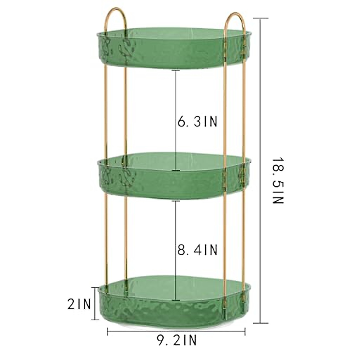 ZHIAI Rotating Makeup Organizer for Vanity, Perfume Organizer Large Bathroom Organizers and Storage, Skincare Organizers Lipstick Toiletry Spinning Holder Countertop 360 Spinning 3 Tier Green