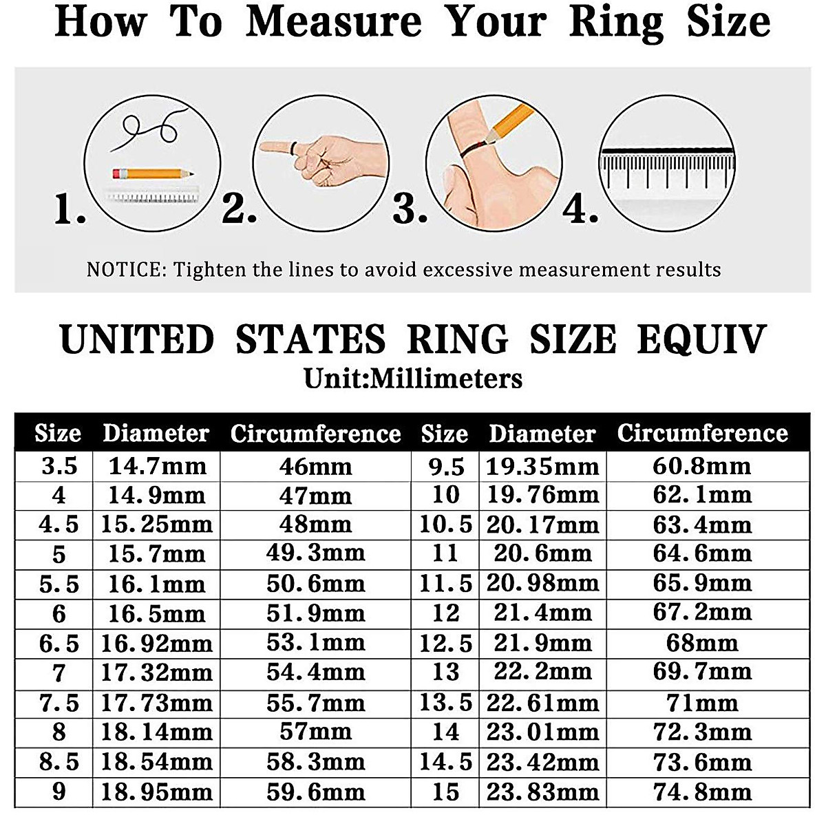 TIGRADE Women Eternity Ring Twisted Rope Cubic Zirconia Engagement Wedding Band Size 4-12, Silver, Size 7.5