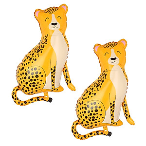 Giant Leopard Foil Balloons Jungle Safari Animal Birthday Party Decorations Mylar Balloon For Boy Kids Wild One Theme Birthday Party Decor Baby Shower Zoo