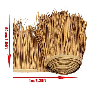 DIOB Palm Thatch Rolls Thatch Roofing Fireproof Straw Thatched for Tiki Hut Bar Gazebo Party (Size : 0.5x3m(1.64x9.8ft))