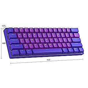 BOYI Wired 60% Mechanical Gaming Keyboard, Mini RGB Cherry MX Switch PBT Keycaps NKRO Programmable Type-C Keyboard for Gaming and Working (Queen Color,Cherry MX Red Switch)