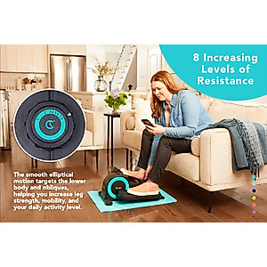 Cubii JR2+, Under Desk Elliptical, Bike Pedal Exerciser, with Bluetooth Fitness Tracker Sync, Work from Home Fitness, Exerciser for Seniors, Desk Exercise