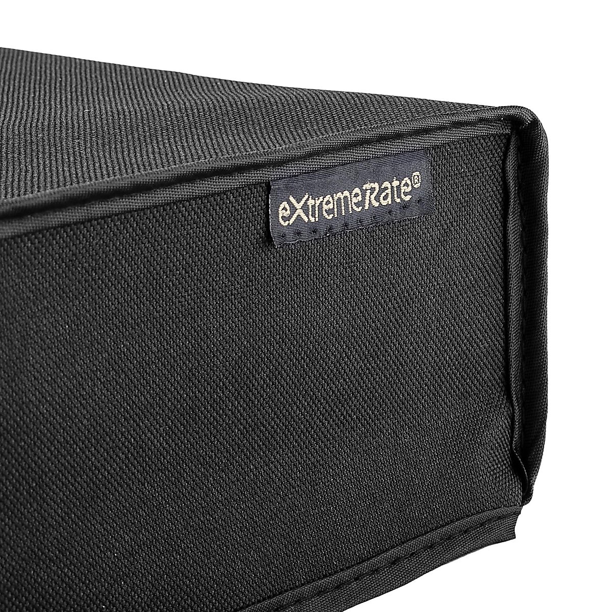 eXtremeRate Black Horizontal Dust Cover for Xbox One Console Custom Designed Double Layer Soft Neat Lining Waterproof Dustproof Precision Cut Easy Access Cable Port