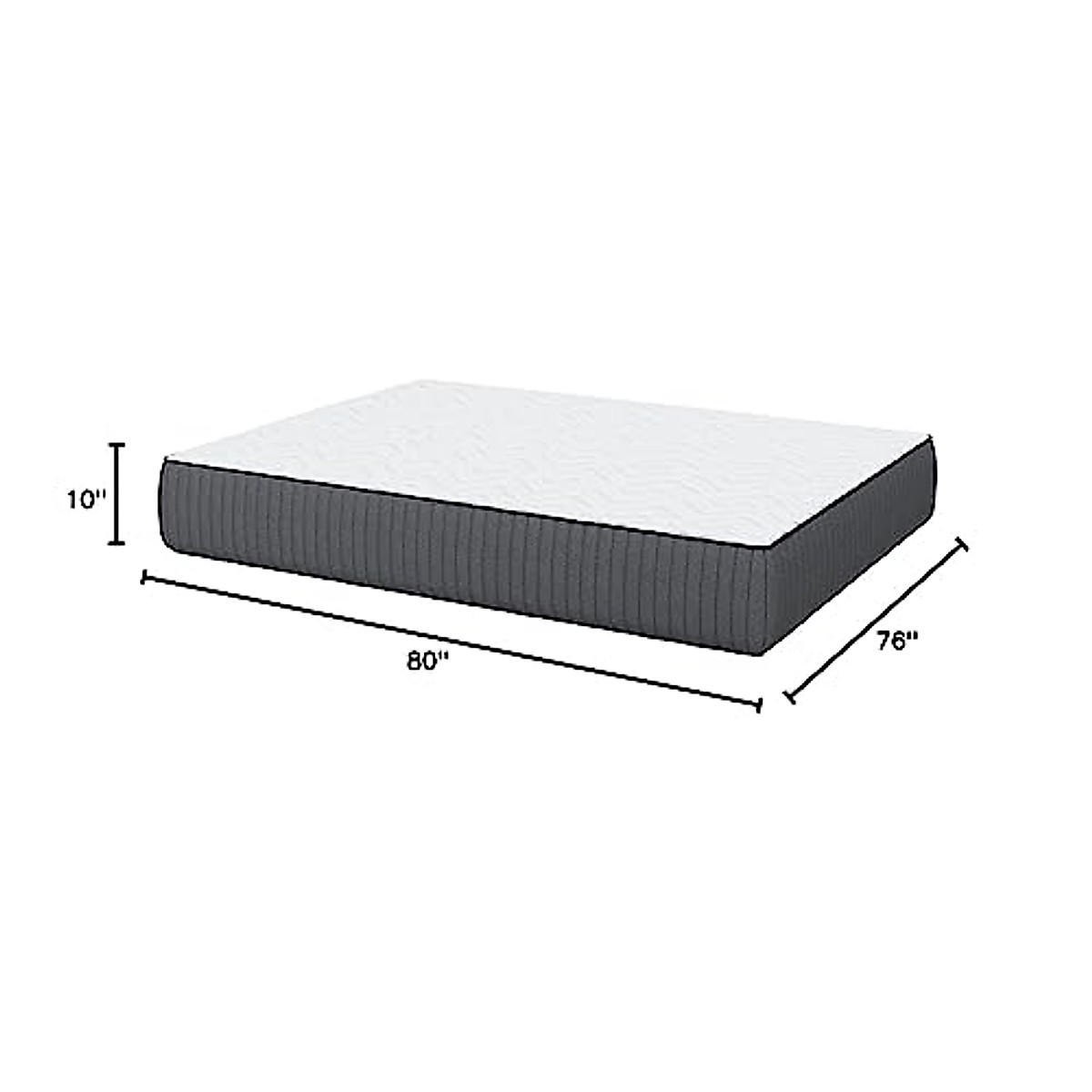 KISLOT KS 10 Inch King Memory Foam Mattress - Cooling Top Cover and Cooling Gel Infused Memory Foam for Cool Sleep & Pressure Relief – Fiberglass Free