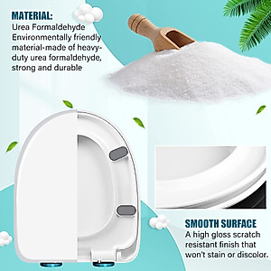 Elongated Toilet Seat - Heavy Duty Toilet Lid with Thick Premium UF Material, Soft Close & Quick Release, Top Fix to Install and Clean for Most Brand Standard Toilet Seats by WEKEY - White