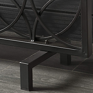 Christopher Knight Home Valeno Single Panel Iron Fireplace Screen, Black