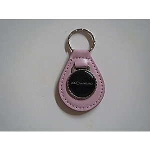 1959-1987 EL CAMINO SCRIPT LOGO EMBLEM LEATHER KEYCHAIN - PINK