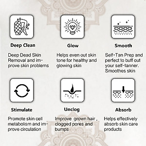 Exfoliating Glove Body Scrubber for Soft Skin - Part of The Best Body Care Kit for Women & Men - Brush Sponge Loofah- Dead Skin Remover for Body -Exfoliator Tool-TEBMYFDK