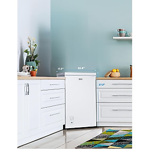 BLACK+DECKER 2.0 Cu. Ft. Compact Chest Freezer, Deep Freezer Holds Up To 70 Lbs. of Frozen Food, Removable Storage Basket, Manual Defrost, White