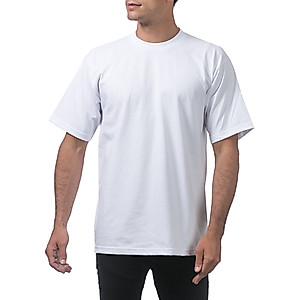 Pro Club Men's Heavyweight Cotton Short Sleeve Crew Neck T-Shirt, White, 3X-Large