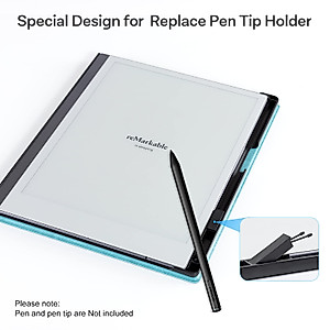 CoBak Case for Remarkable 2 Paper Tablet - Lightweight and Hard Back Shell Protective Book Folio Cover with Built-in Pen Holder - for 10.3" 2020 Released (SkyBlue)