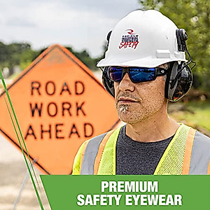 Cumulus Blue Mirror Lens and Matte Black Frame Safety Glasses