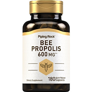 Piping Rock Bee Propolis Extract | 600mg | 180 Capsules | Non-GMO, Gluten Free Supplement