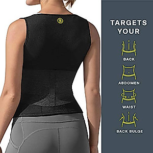 HOT SHAPERS Cami Hot Waist Cincher with Waist Trainer and Shaper for Women – Workout Sweat Vest – Sauna Suit for Slimming Weight Loss Workouts – an Hourglass Stomach Compression Girdle (Black, 2XL)