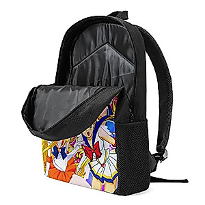 3D Anime Backpack Cartoon Backpacks 17in Bookbag Anime Laptop Daypack Matching Pencil Case Set Color S1