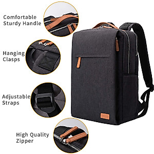 NOBLEMAN Men's Backpack, Laptop Backpack, Waterproof travel Backpack, 15.6 Inch Laptop Backpack, Daypack, carry on backpack with USB (Black)