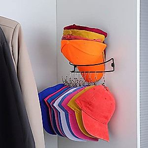 Taozun Hat Racks for Baseball Caps - 2 Packs Hat Organizer Wall Mount Hat Holder Hat Storage for Ball Caps Winter Beanie, At Least 30 Caps (2 Hat Rack with 20 Hat Storage Clips)