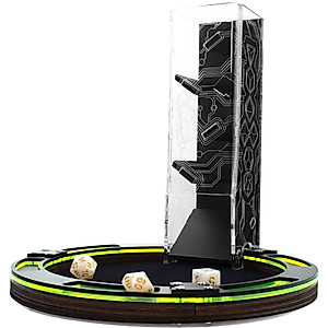 C4Labs Hi-Tech Laser Etched Dice Tower, Techno, Gaming