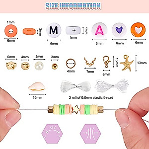 QUEFE 12000pcs, 115 Colors Clay Beads for Bracelets Making Kit Polymer Heishi Flat Beads Beads with Letter Beads for DIY Jewelry Marking Bracelets Necklace, 6mm