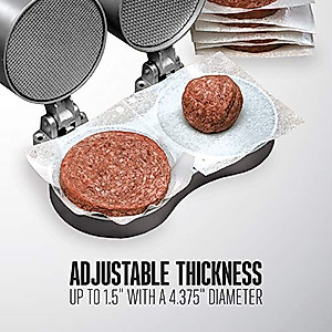 Weston Burger Express Double Hamburger Press with Patty Ejector , Makes 4 1/2" Patties, 1/4lb to 3/4lb,Grey