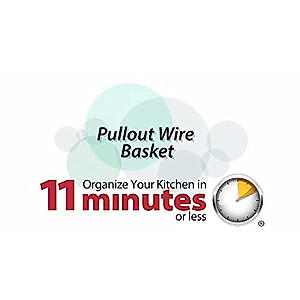 Hardware Resources MBPO21-R Assembled Single Sliding Pullout Steel Metal Wire Basket Organizer for Kitchen Cabinets Polished Chrome (18" for 21" Cabinet)