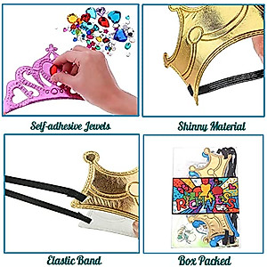 Richness Kids Crown Craft DIY Tiaras Make Your Own Crowns at Birthday Party Favours 12pcs (Gold) …