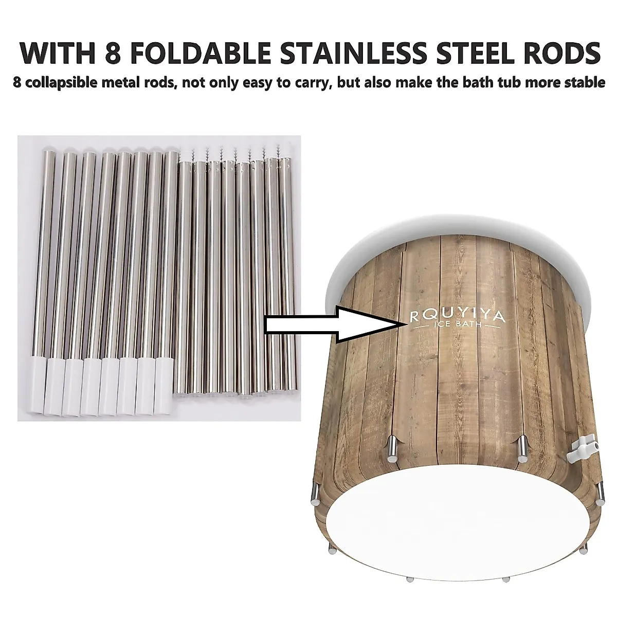 RQUYIYA Portable Ice Bath Ice Bathtub Pod Cold Plunge Tub Athletes Recovery Cold Water Tub Outdoor with Hand Pump Protective Cover for Adult Fitness Pro Upgrade