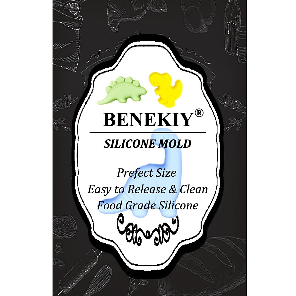 2 Pack Cute Dinosaur Silicone Molds 3D Dinosaur Themed Baking Mould Tray DIY Baking Tool for Chocolate Cake Dessert Candy Mousse Pastry Handmade Soap Cupcake Topper