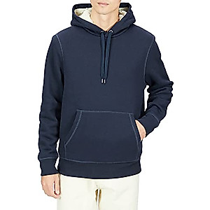 Amazon Essentials Men's Sherpa-Lined Pullover Hoodie, Navy, Large