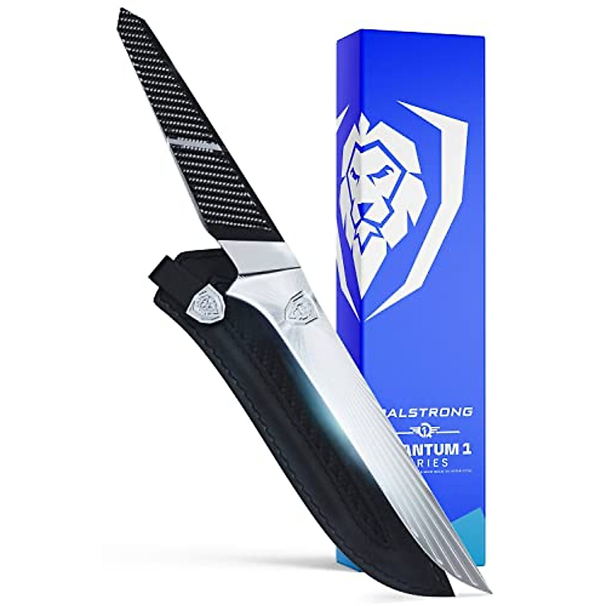 Dalstrong Boning Knife - 6 inch - Quantum 1 Series - Ultra-Sharp - American Forged BD1N-VX Hyper Steel - Carbon Fibre G10 Hybrid Handle - Premium Kitchen Knife - Leather Sheath