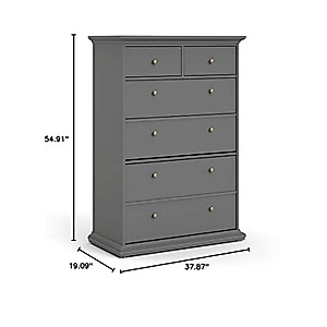 Tvilum Sonoma 6 Drawer Chest, Black Lead