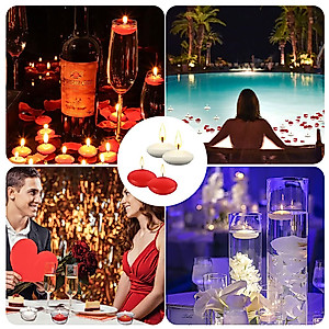 Unscented Floating Candles for Centerpieces, 40PCS Floating Warm Tealights Candles for Wedding Valentine's Day Christmas Bachelorette Party for Home Kitchen Bathtub Dining Table Decorations