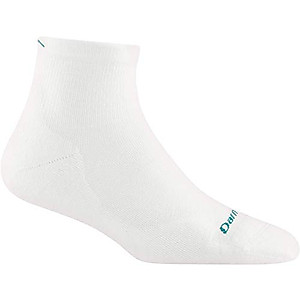 Darn Tough Women's Run 1/4 Ultra-Lightweight with Cushion - Medium White Merino Wool Socks for Running