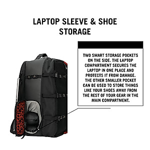 USWE Buddy 40L Athlete Gear Pack, Lightweight Backpack to Store Your Sport Gear & Essentials, Ideal For Travelling, Gym Sessions, Training and More