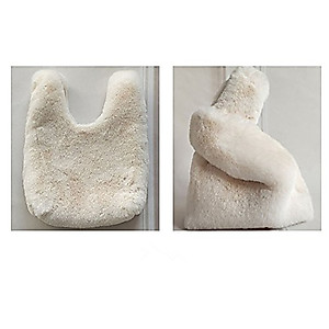 Marchome Faux Rabbit Fur Pull Through Strap Wrist Handbag Purse for Women White