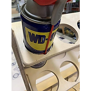 Factory Crafts Spray Can Lube Holder Organization Storage Rack Wood Shelf Case Organizer 24-Slot Plywood