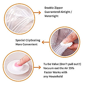 YOSHAN 6 Pack Vacuum Storage Bags, Space Saver Bags Compression Storage Bags for