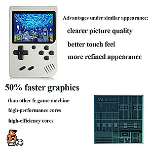 JAFATOY Retro Handheld Games Console for Kids/Adults, 168 Classic Games 8 Bit Games 3 inch Screen Video Games with AV Cable Play on TV (White)