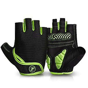 MOREOK-Cycling Gloves Bike Gloves for Men/Women-[5MM Gel Pad] Biking Gloves DEEP Yellow-M