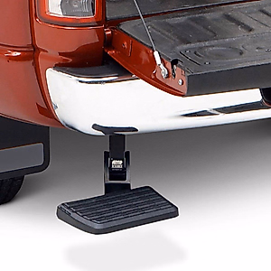 AMP Research 75306-01A BedStep Retractable Bumper Step for 2009-2018 Ram 1500, 2010-2018 Ram 2500/3500 (Excludes Dual Exhaust & EcoDiesel Models),Black